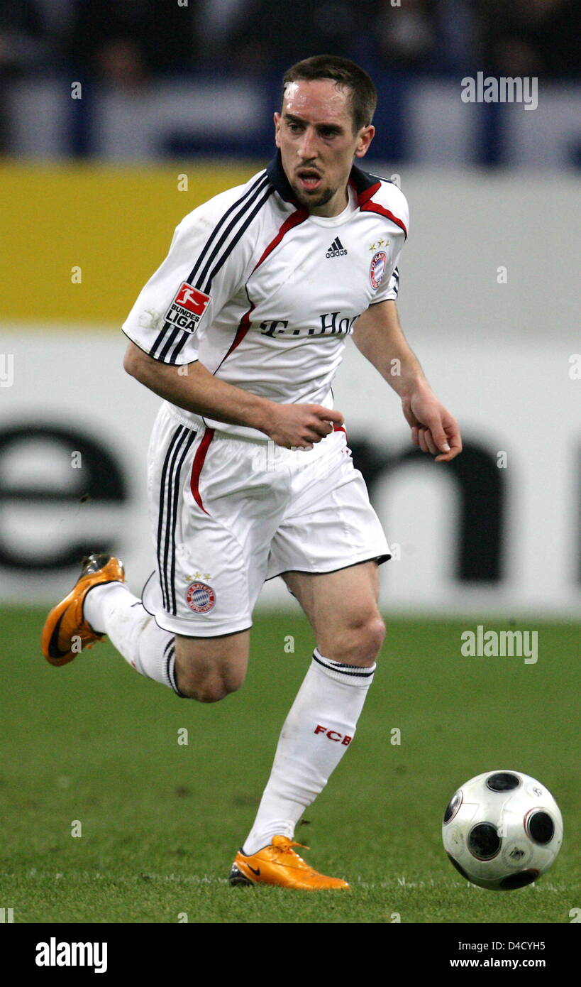 Munich's French player Franck Ribery is pictured in action during the ...