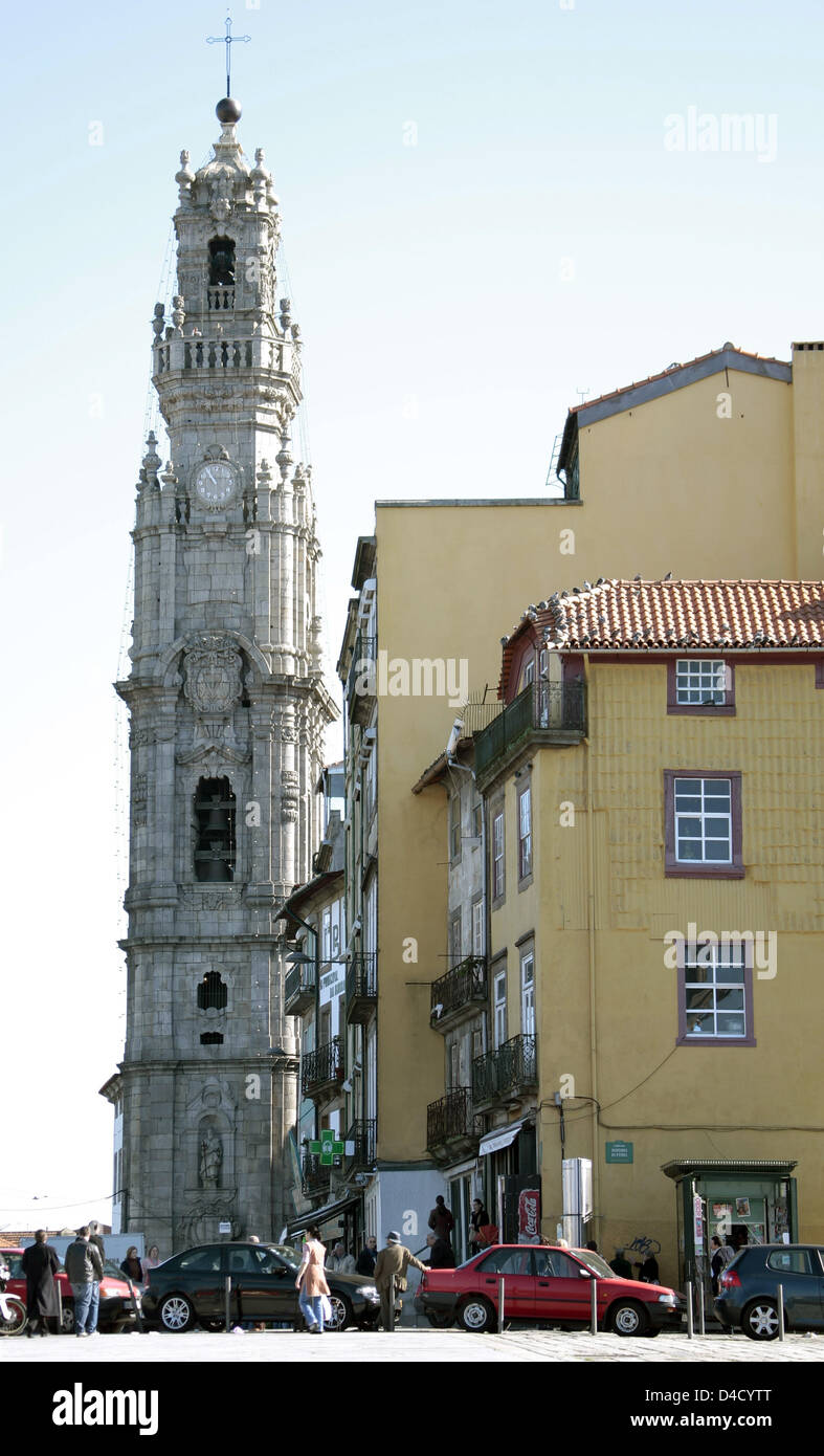 The picture shows the Torre dos Clerigos in Porto, Portugal, 21 ...