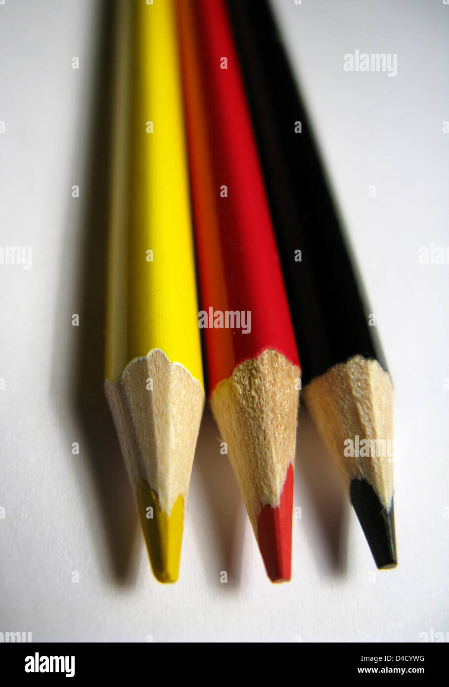 The picture shows black, red and golden pencils or the German national ...