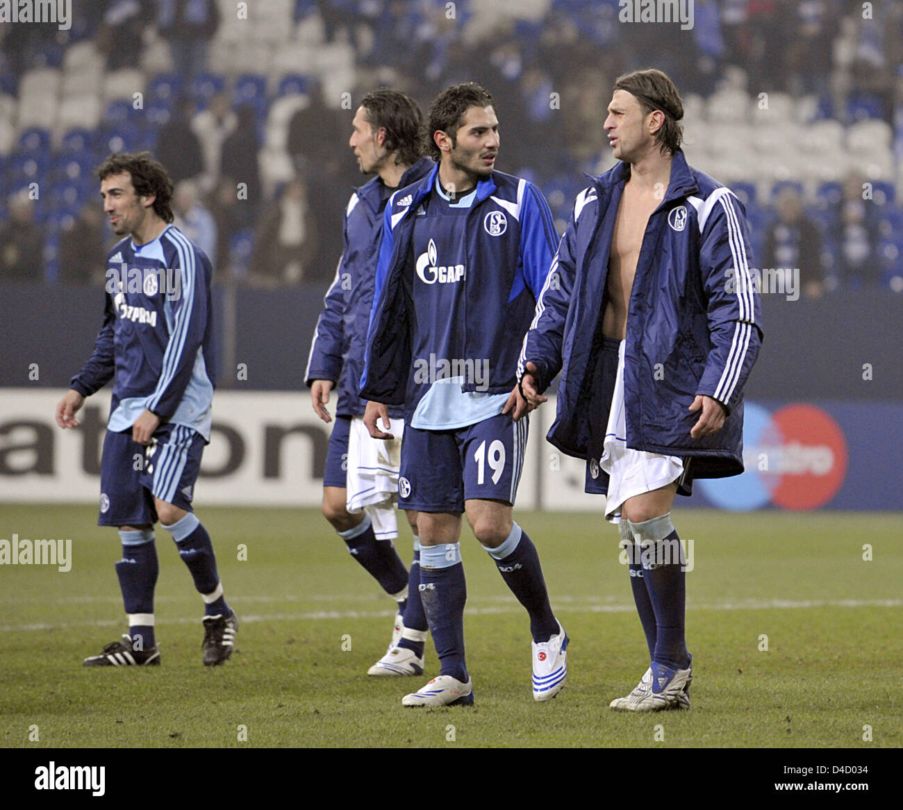 (L-R) Vicente Sanchez, Kevin Kuranyi, Halil Altintop and Marcelo Bordon ...