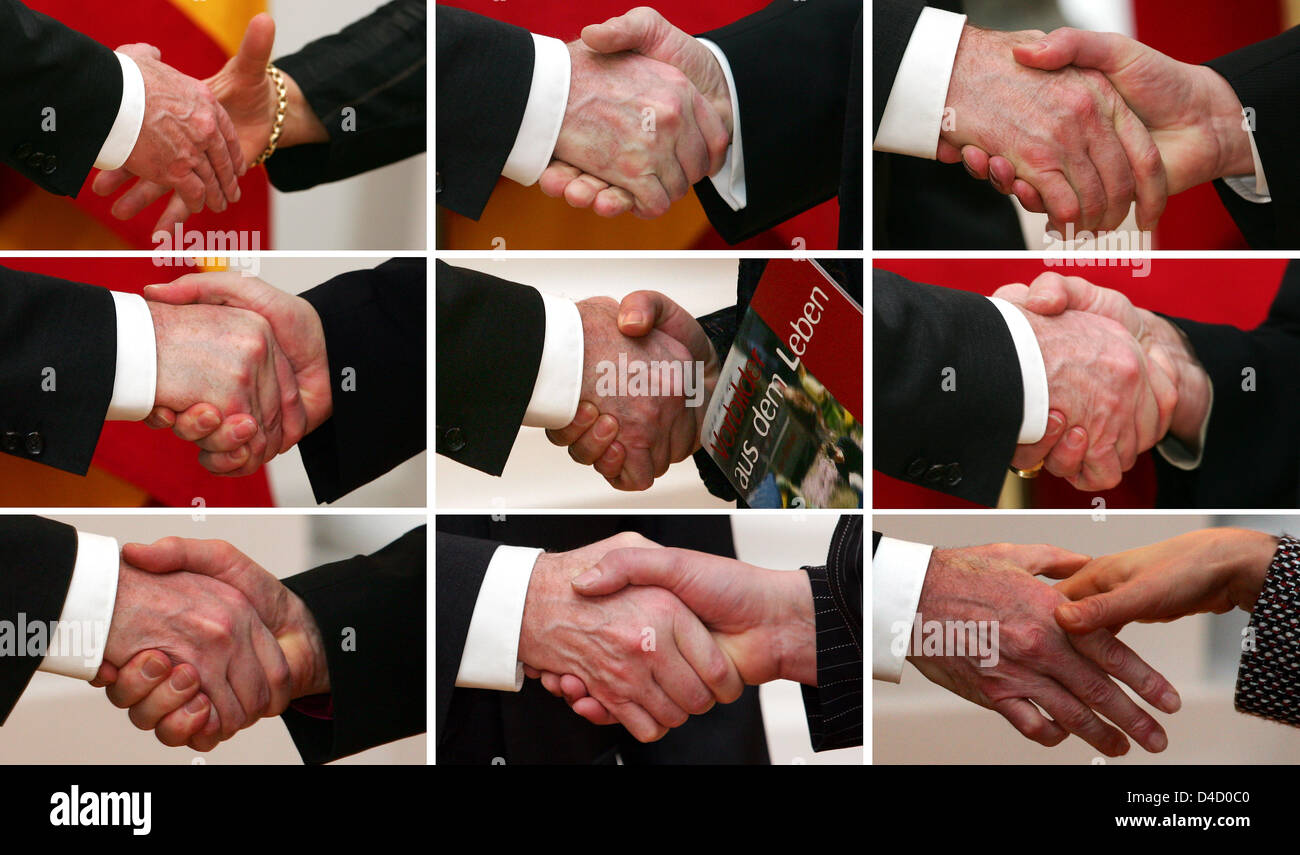FILE - The combined photo shows German President Koheler shaking hands ...