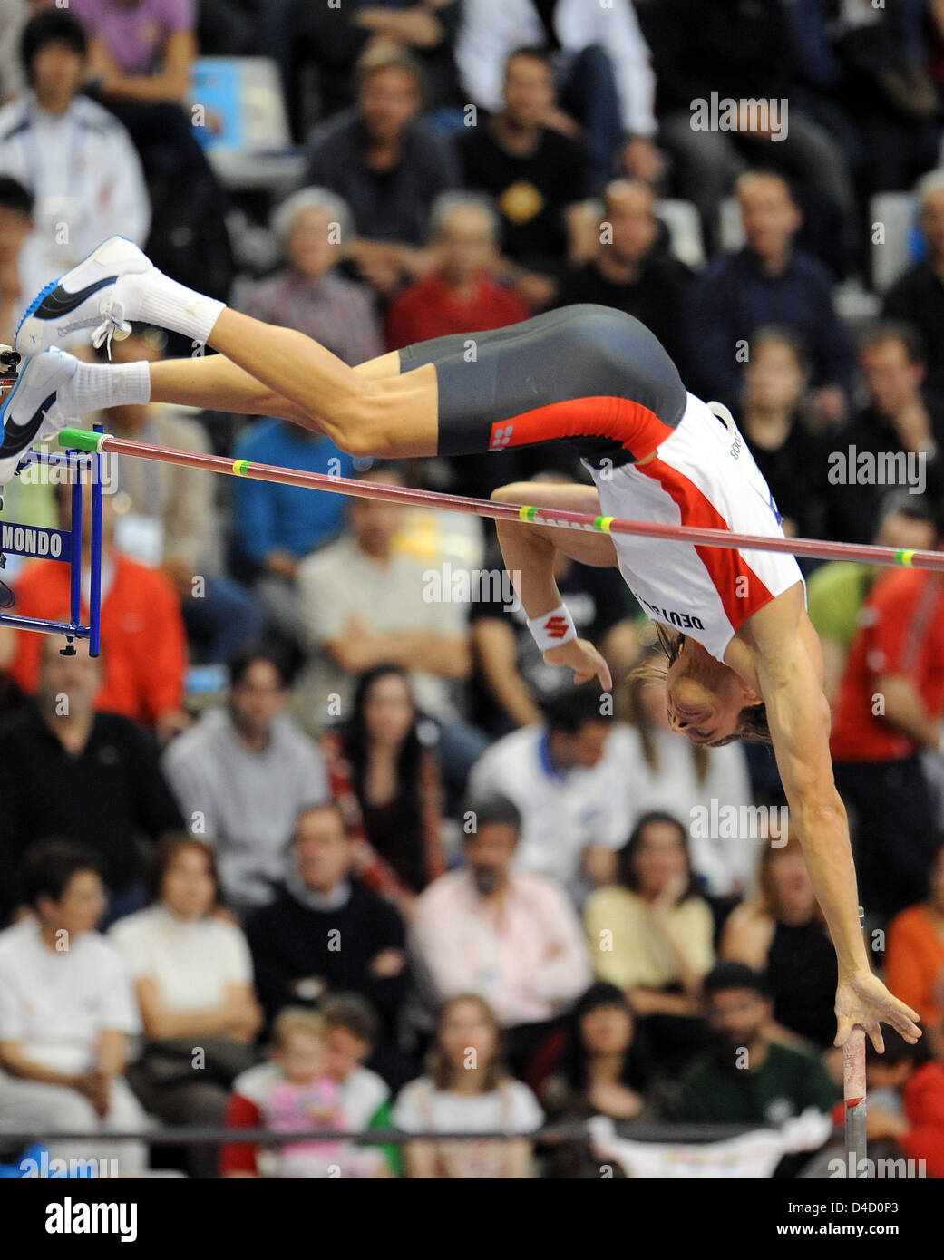 German polevaulter Tim Lobinger is pictured midair during the finale at ...