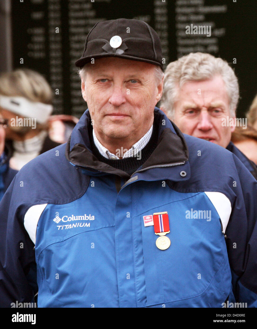 The Norwegian King Harald is pictured at the Ski festival at ...