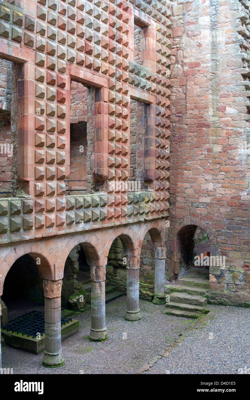 The diamond-faceted facade facing the inner courtyard at Crichton ...