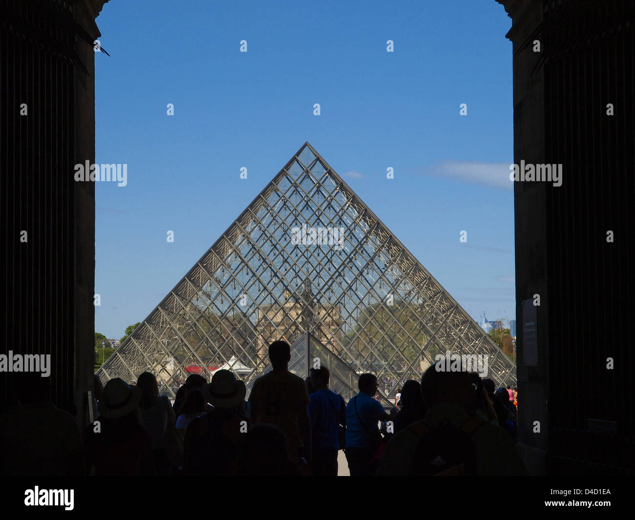 Glass Pyramid In Front Of The Louvre Museum High Resolution Stock ...