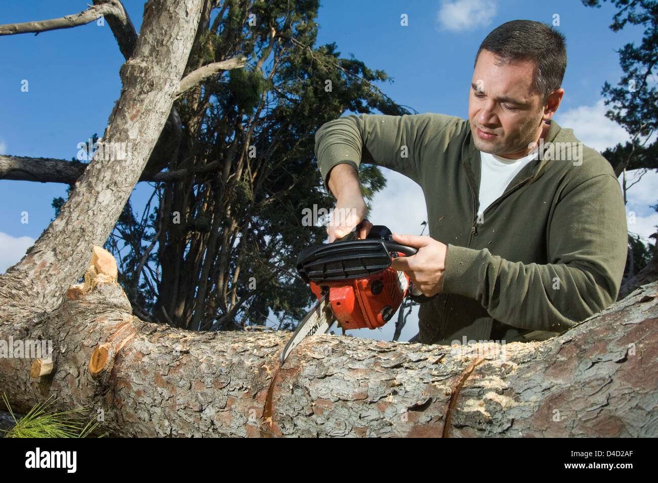 Man sawing top view hi-res stock photography and images - Alamy