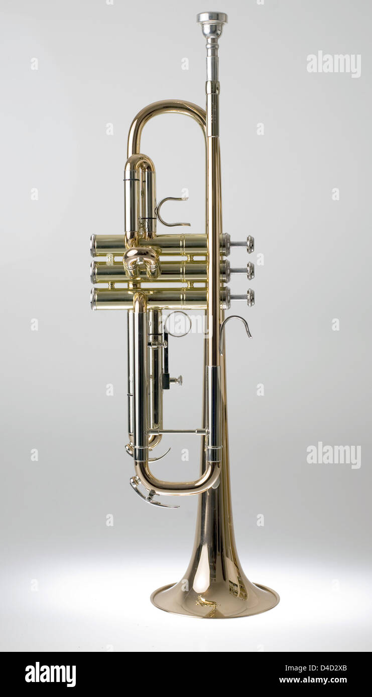 The photo depicts a trumpet in Frankfurt Main, Germany, 10 March 2008 ...