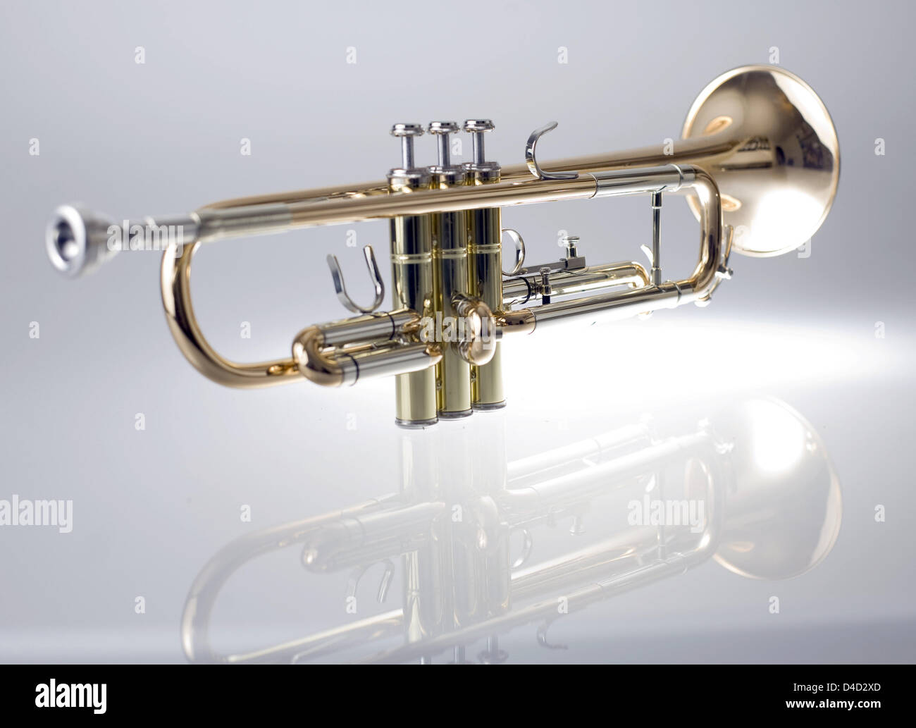 The photo depicts a trumpet in Frankfurt Main, Germany, 10 March 2008 ...