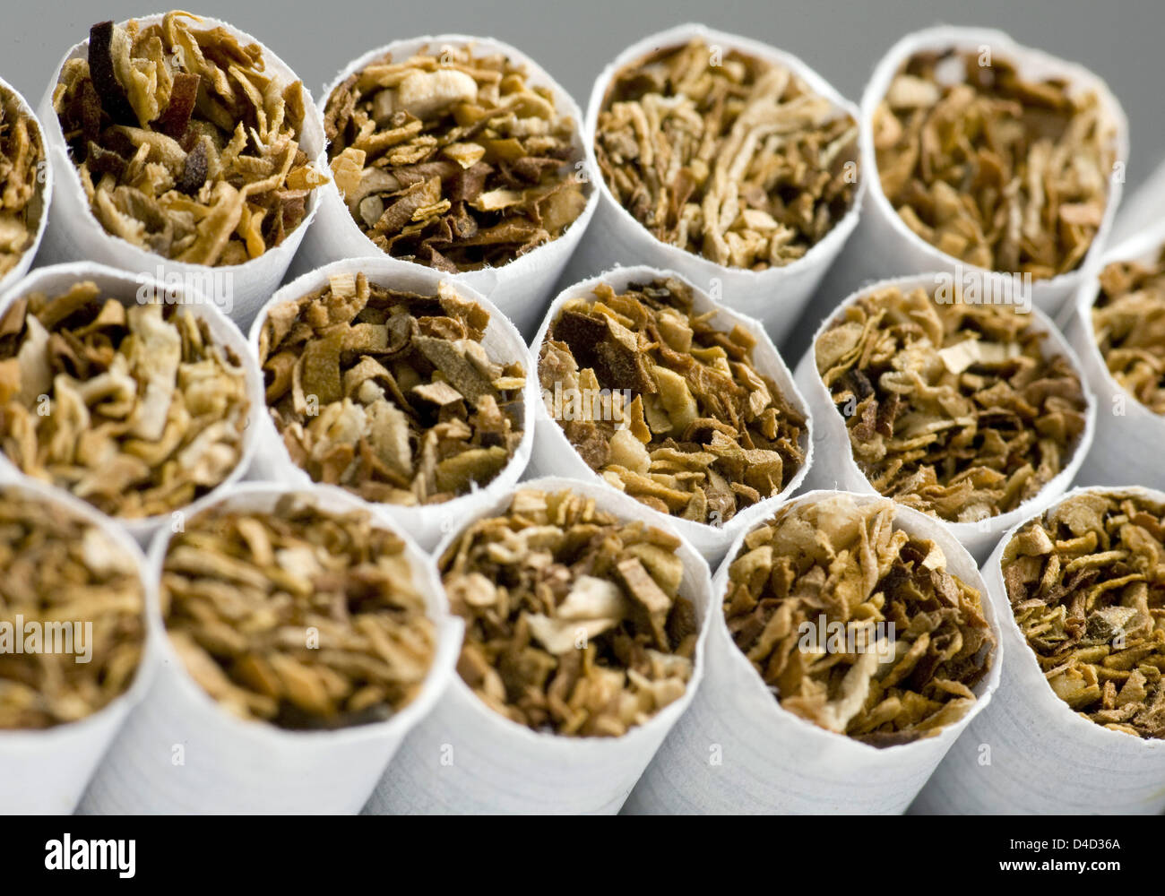 The tobacco part of cigarettes pictured in Frankfurt Main, Germany, 09 ...