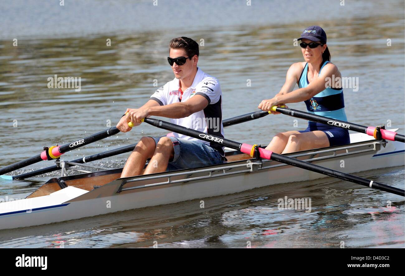 German Formula One driver Adrian Sutil (front) of Force India and ...