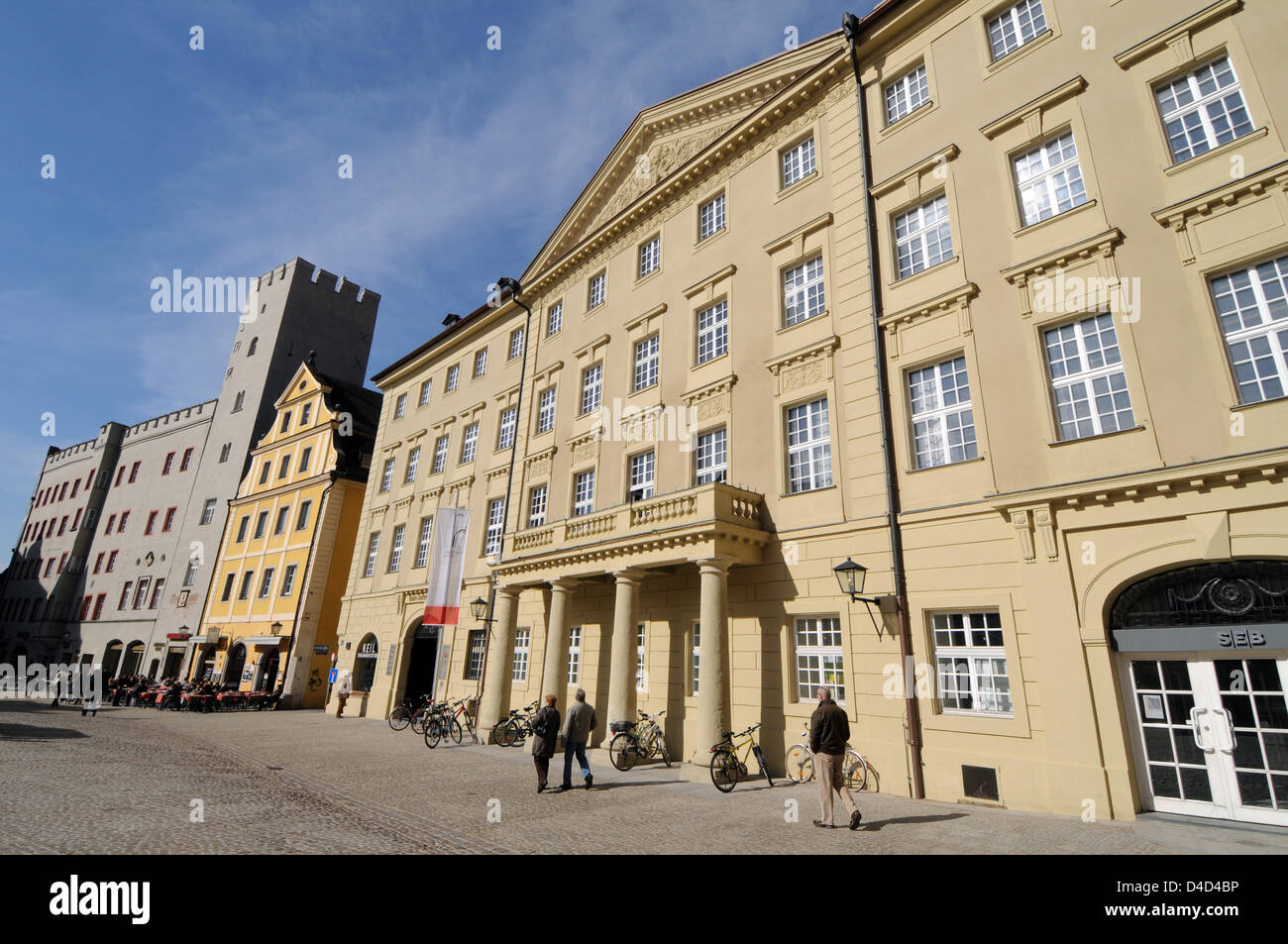 View over the Haid square in of Regensburg, Germany, 07 March 2008 ...