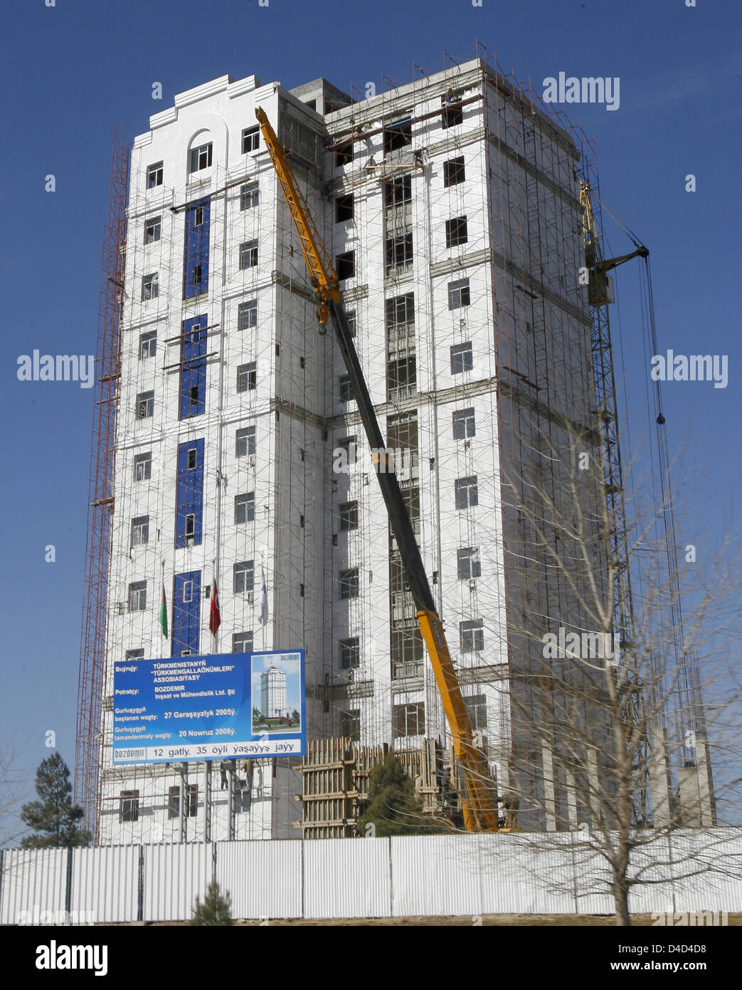 Two modern houses are constructed in the capital Ashgabat, Turkmenistan ...