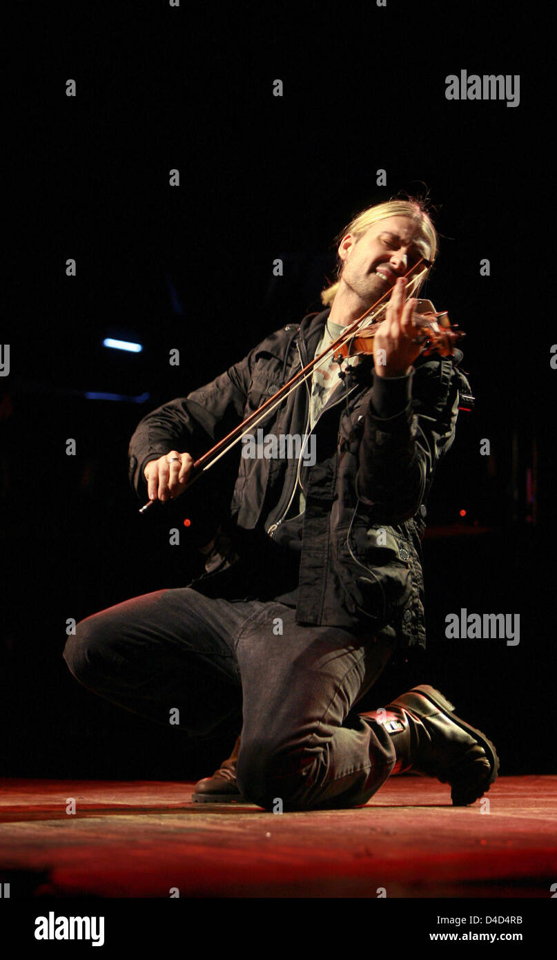 Violinist David Garrett performs during the first concert of his ...