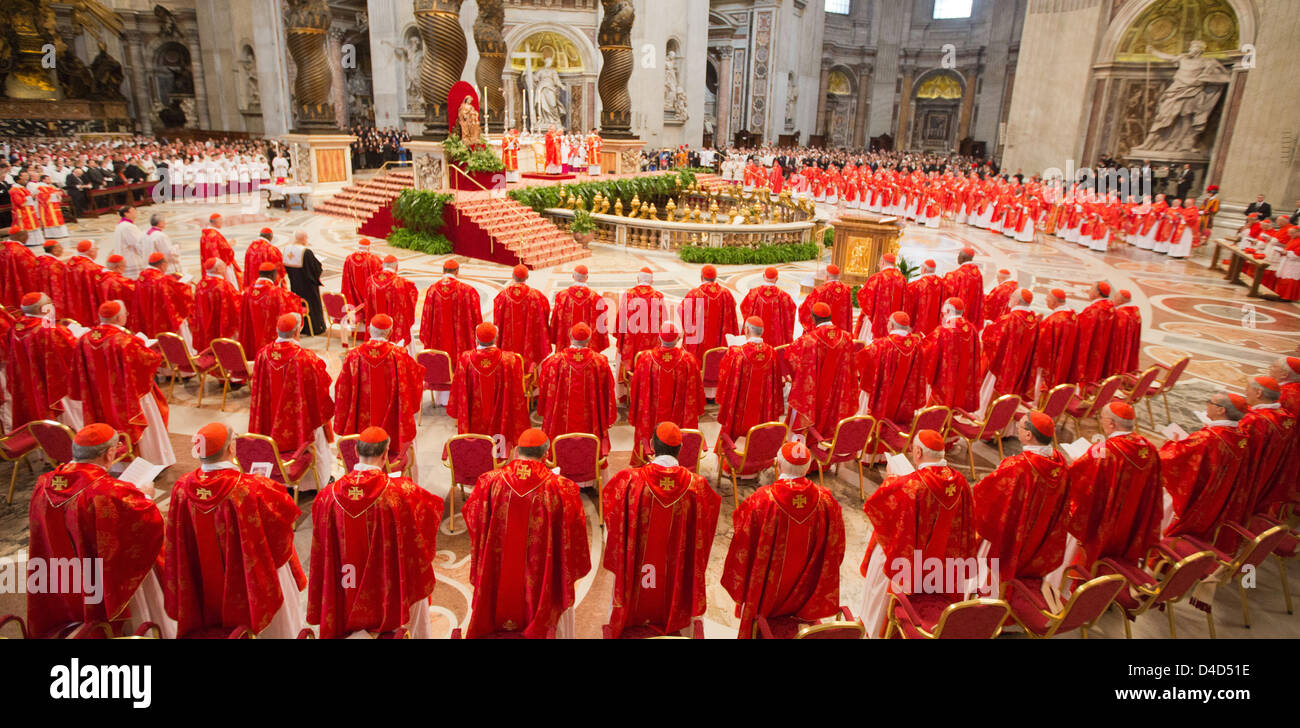 Cardinal attend the religious mass 'Pro Eligendo Romano Pontifice' at ...