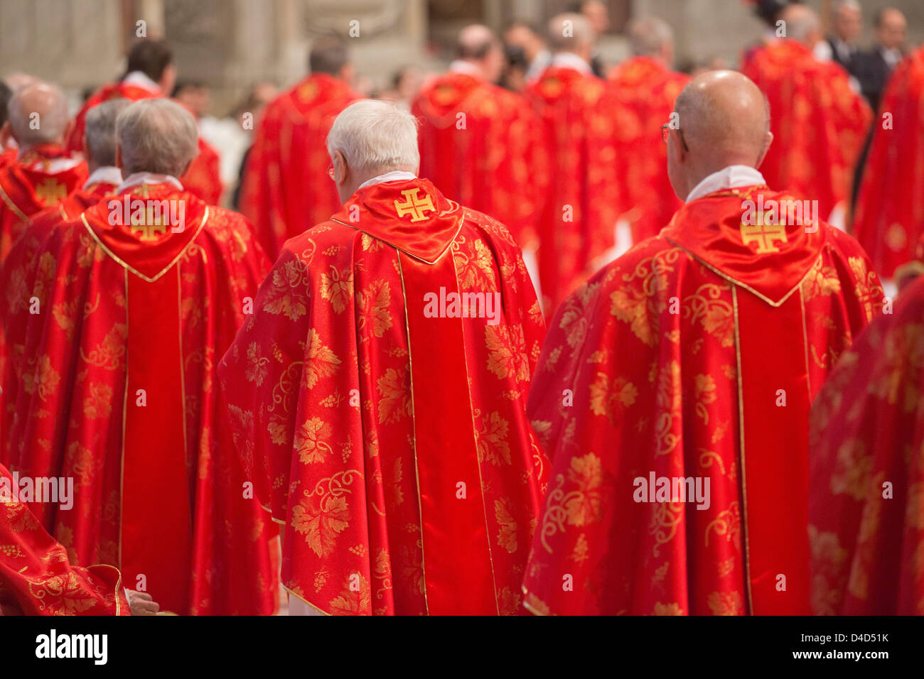 Cardinals attend the religious mass 'Pro Eligendo Romano Pontifice' at ...