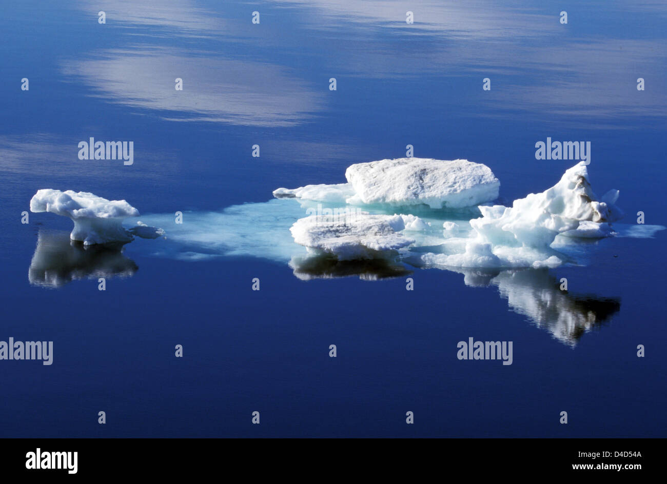 (dpa file) Drift ice floes are reflected by the water in Sibiria ...