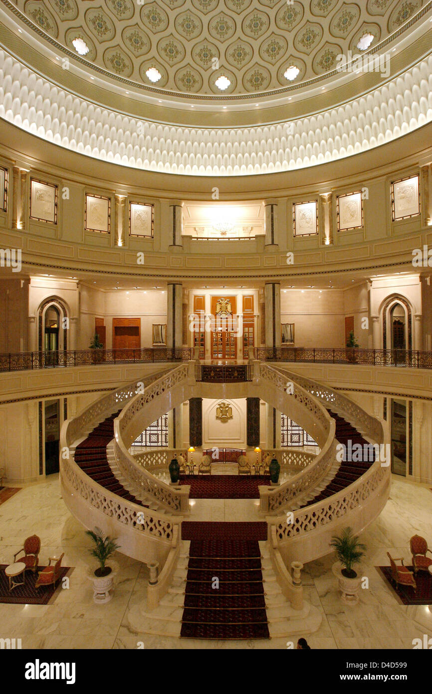 The picture shows the foyer of the presidential palace in Ashgabat ...