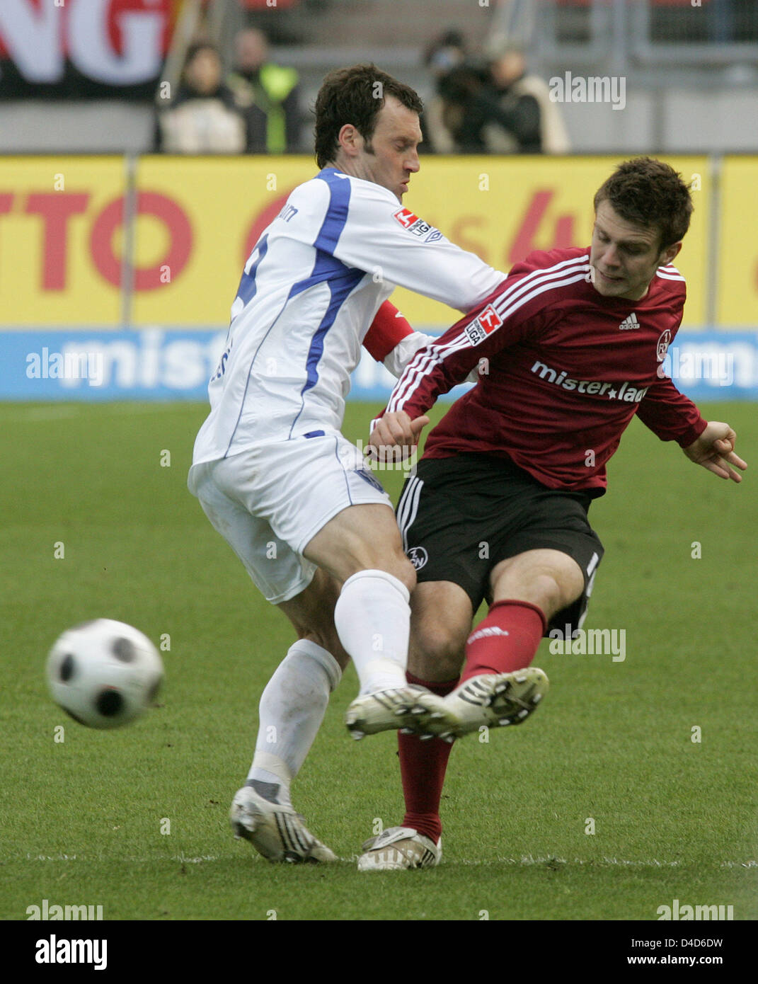 Zvjezdan Misimovic of Nuremberg (R) makes an effort despite the ...