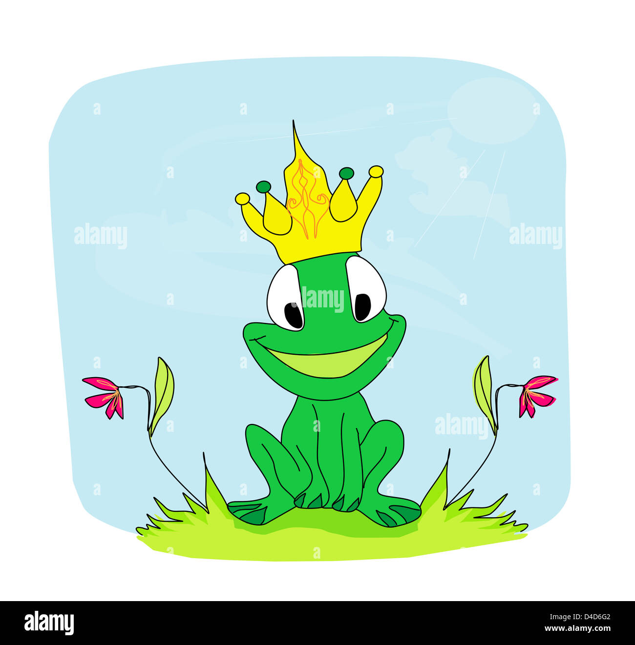 Frog Prince Cartoon Character Stock Photo - Alamy