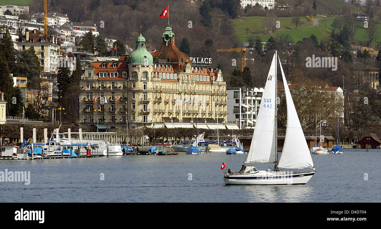 A sailing boat is pictured on Lake Lucerne in Lucerne, Switzerland, 15 ...