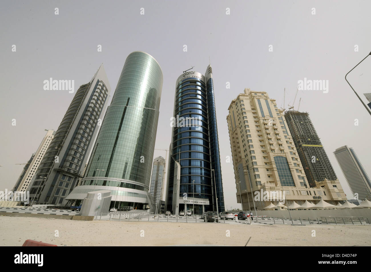 The picture shows highrises in Doha, the capital of Qatar, 17 March ...