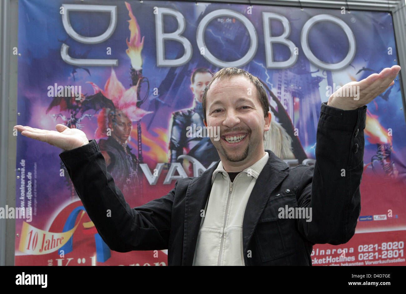 Musician DJ BoBo strikes a pose at a press conference on his Germany ...
