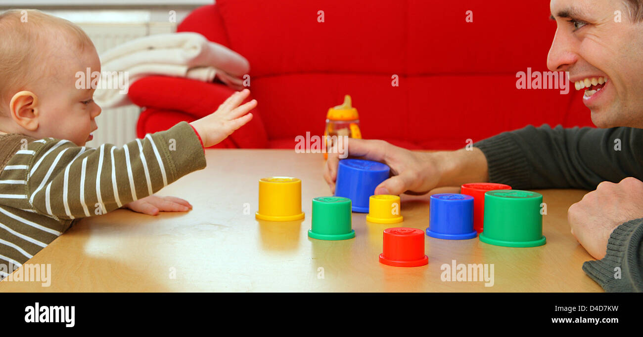 Bjoern Gerth plays with his son Tilman at his home in Mainz, Germany ...