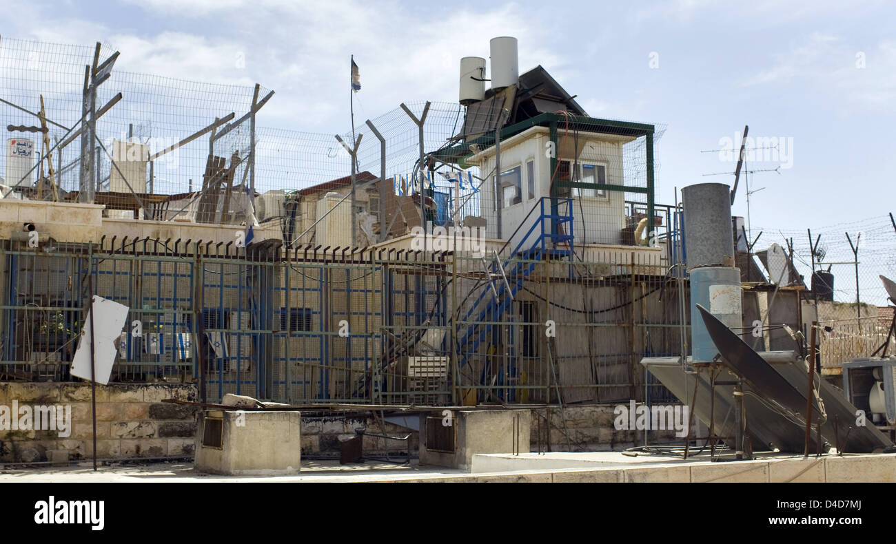 The picture shows the homes of orthodox Jews built on top of houses of ...
