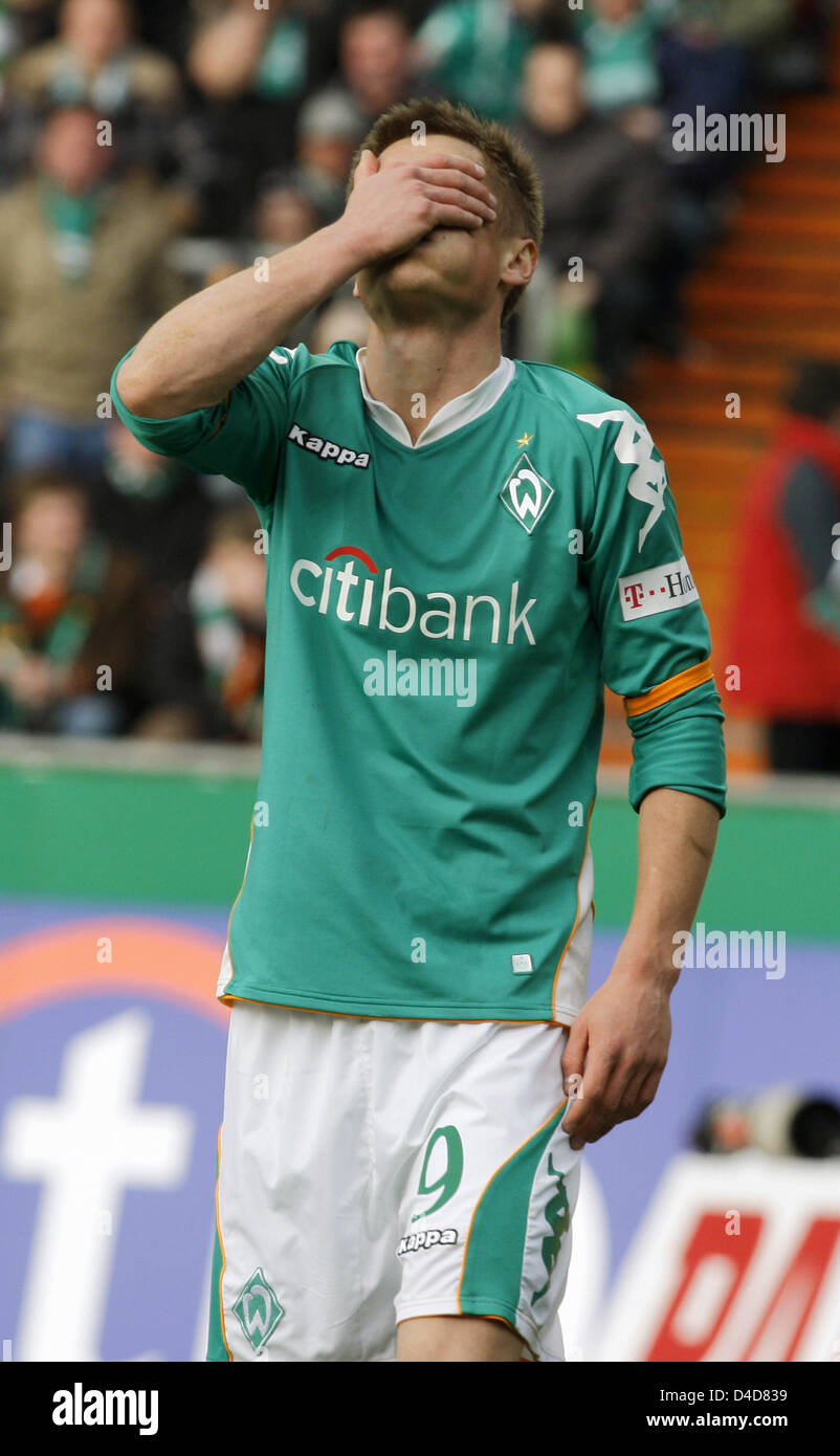 Bremen's Swedish forward Markus Rosenberg pictured during the ...