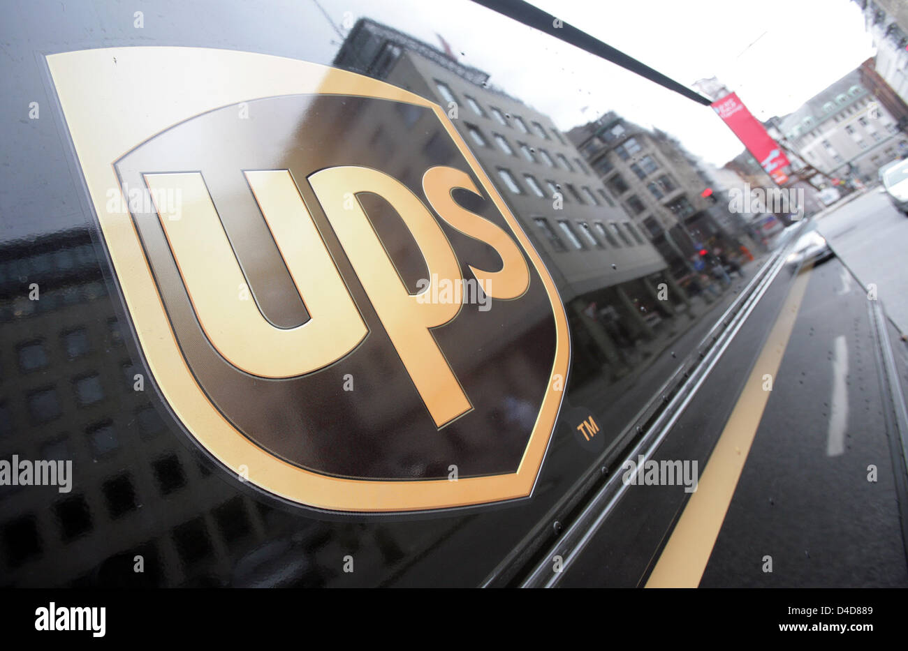 A delivery van of UPS pictured in downtown Hamburg, Germany, 28 March ...