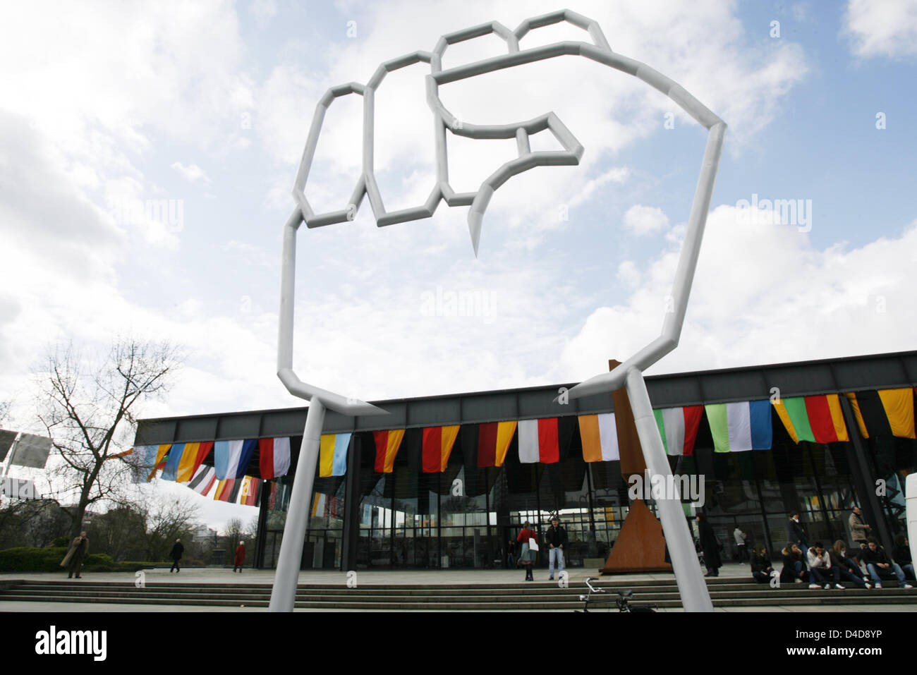 A fist made by Polish artist Piotr Uklanski at a preview to the '5th ...