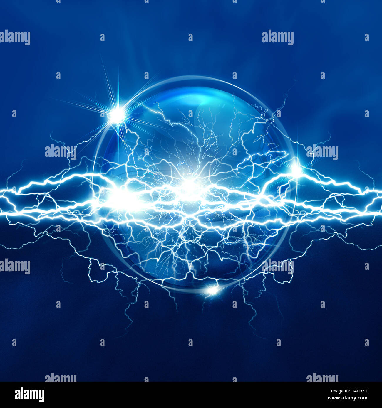 Magic crystal sphere with electric lighting, abstract backgrounds Stock ...