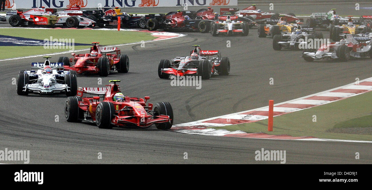 Brazilian Formula One driver Felipe Massa of Scuderia Ferrari leads the ...