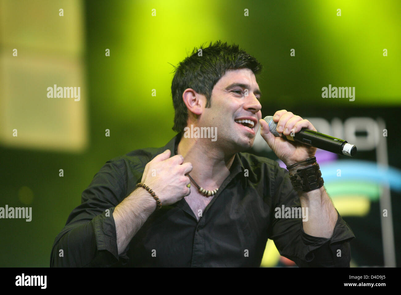 German singer Sascha Pierro of wannabe Latino band Marquess performs at ...