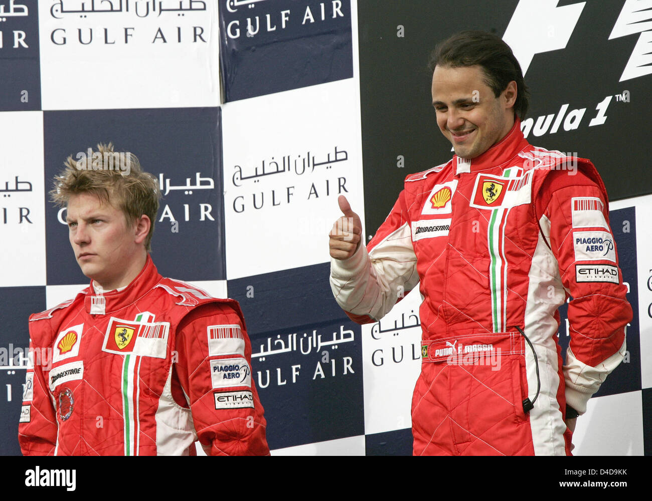 Brazilian Formula One driver Felipe Massa of Scuderia Ferrari (R ...