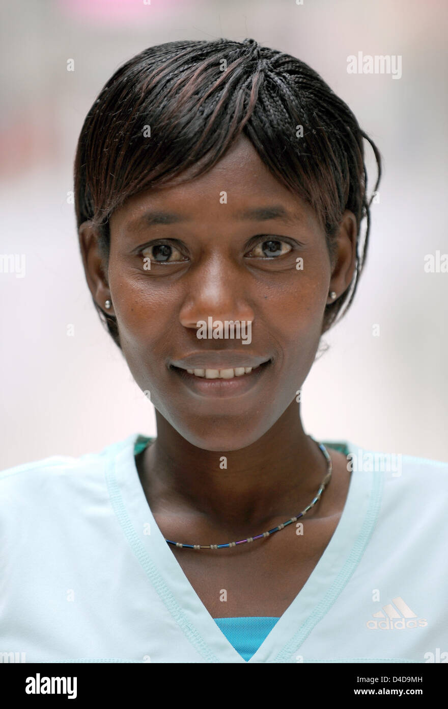 Kenyan runner Peninah Arusei is pictured at a photocall for the 28th ...