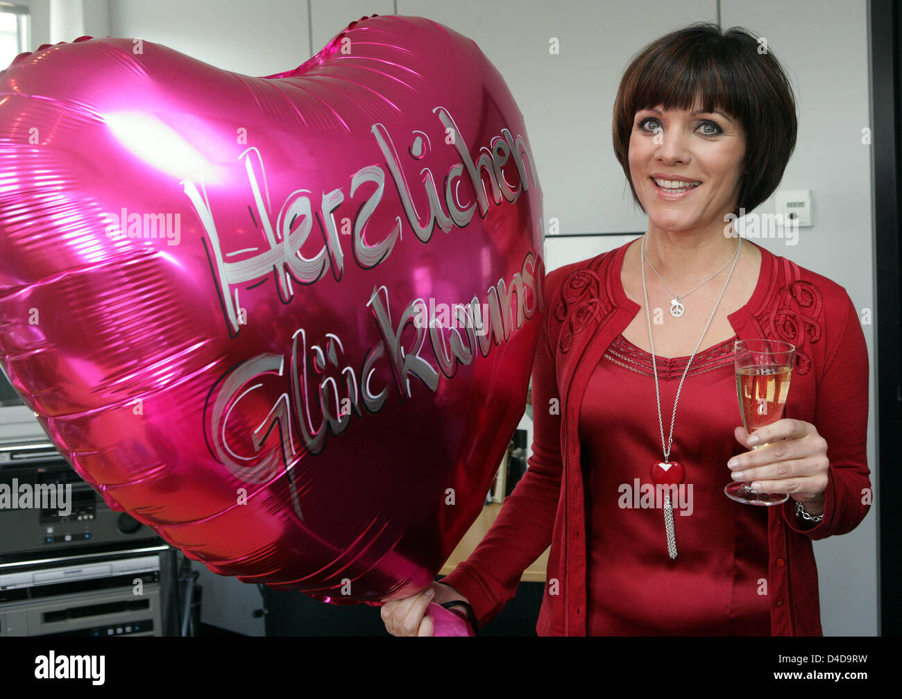 German TV presenter Birgit Schrowange celebrates her 50th birthday at a ...