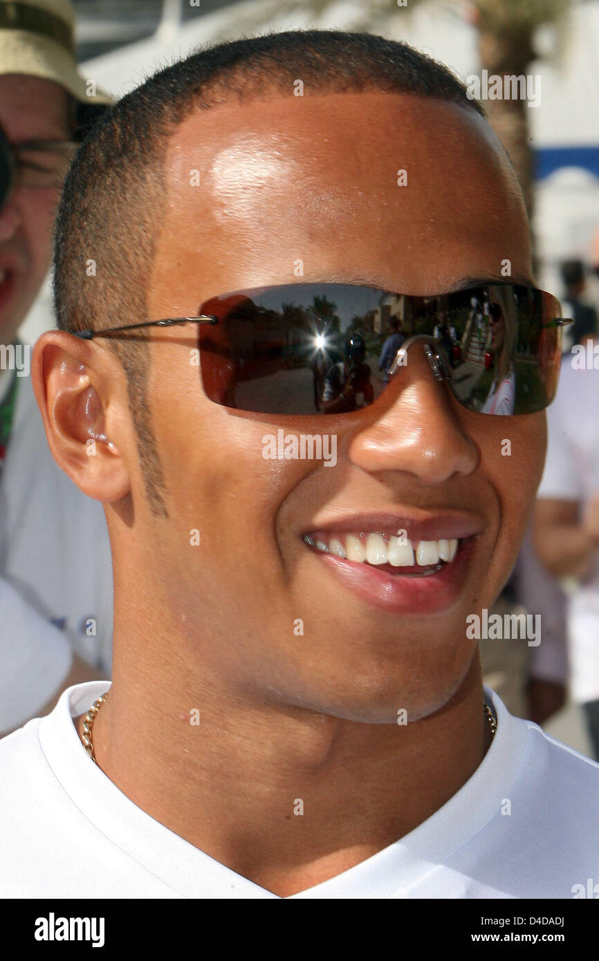 British Formula One driver Lewis Hamilton of McLaren Mercedes smiles ...