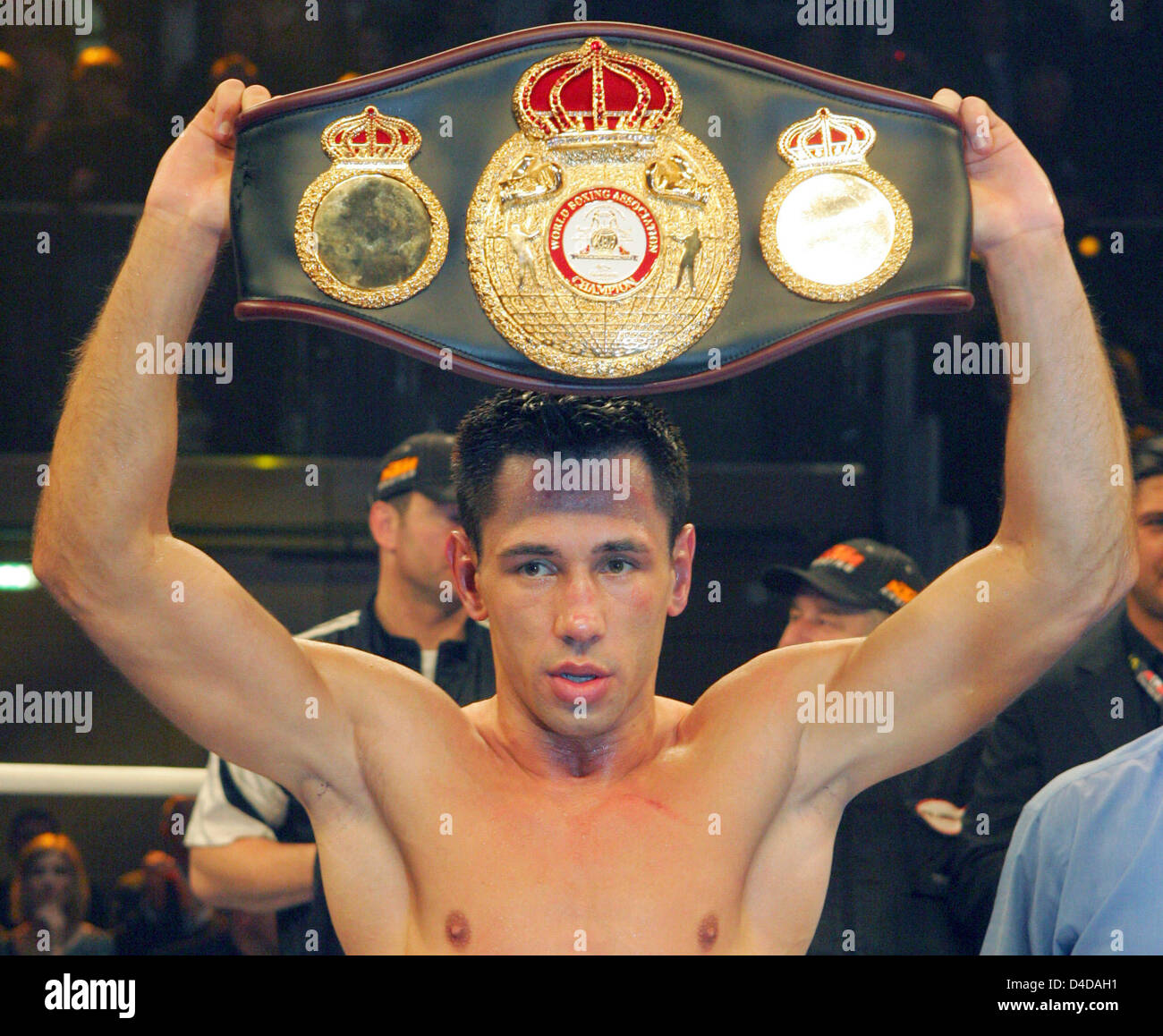 German WBA middleweight titleholder Felix Sturm celebrates winning his ...