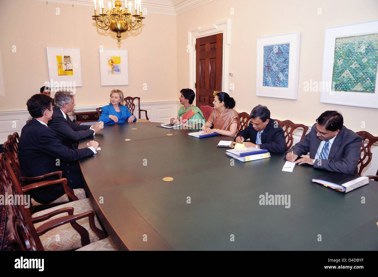 Secretary Clinton, Under Secretary Burns, and Assistant Secretary Blake ...