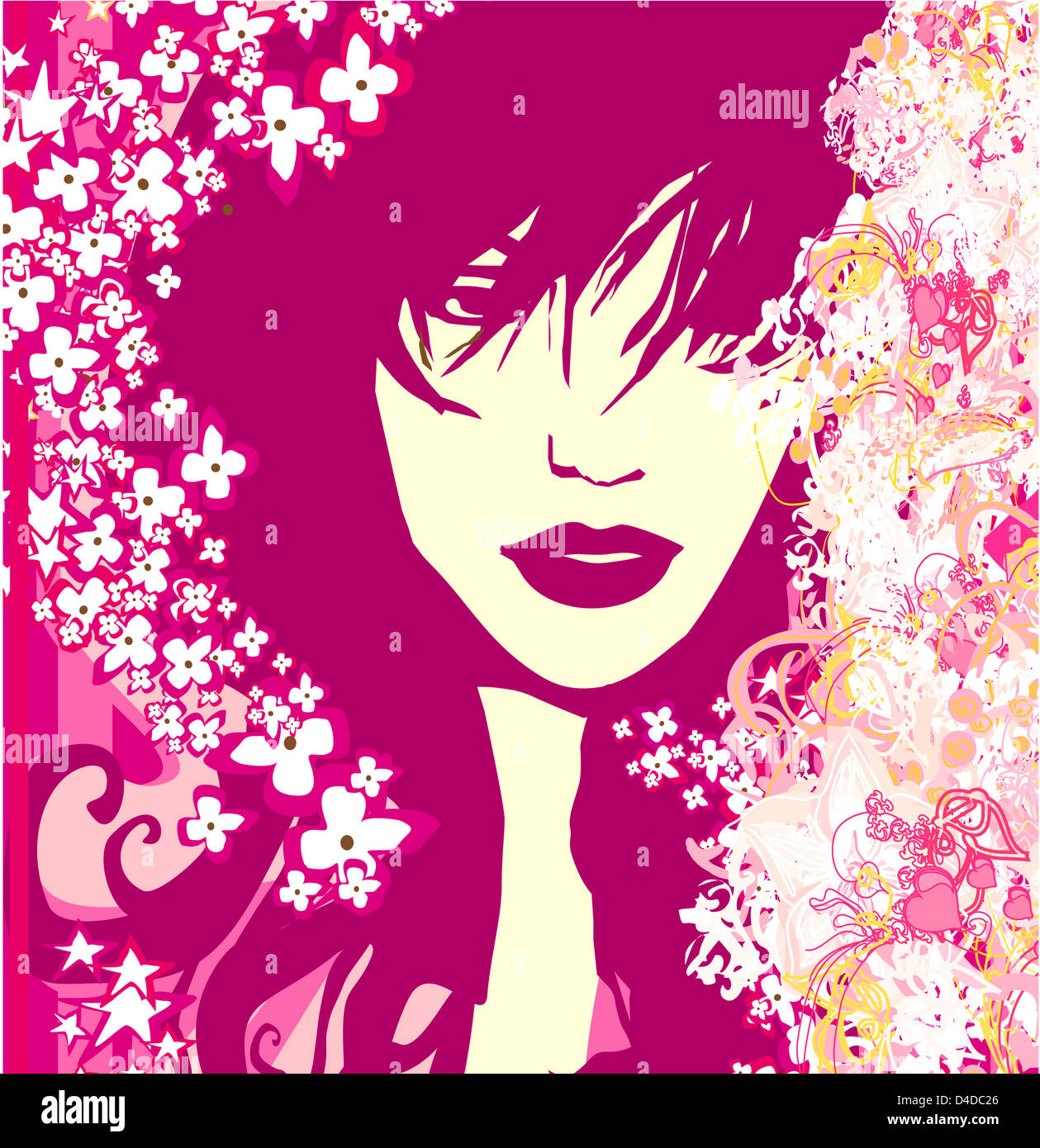 Abstract Beautiful Woman poster Stock Photo - Alamy