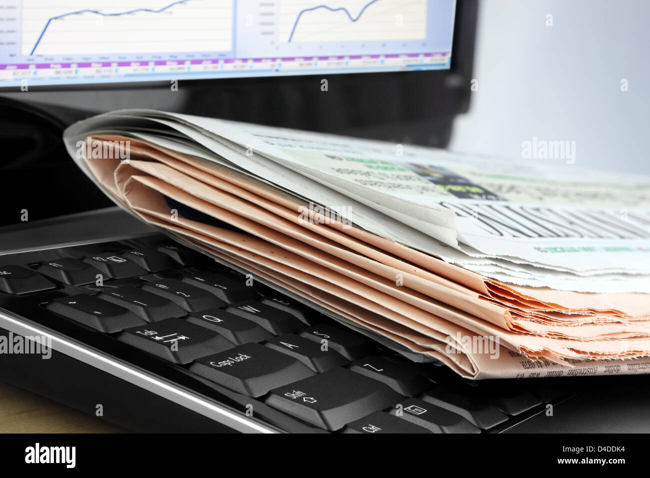 Newspapers on the Keyboard Stock Photo - Alamy