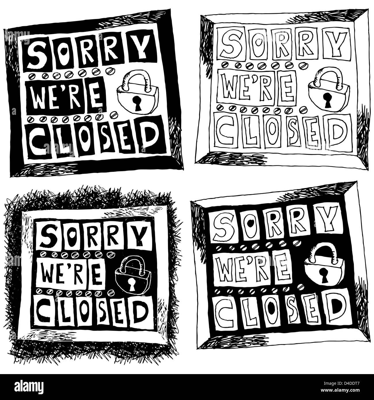 Cartoon closed Black and White Stock Photos & Images - Alamy