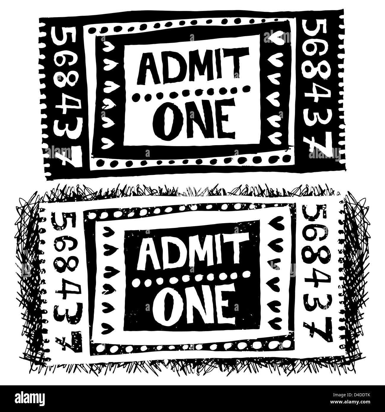 Retro admit one ticket hi-res stock photography and images - Alamy