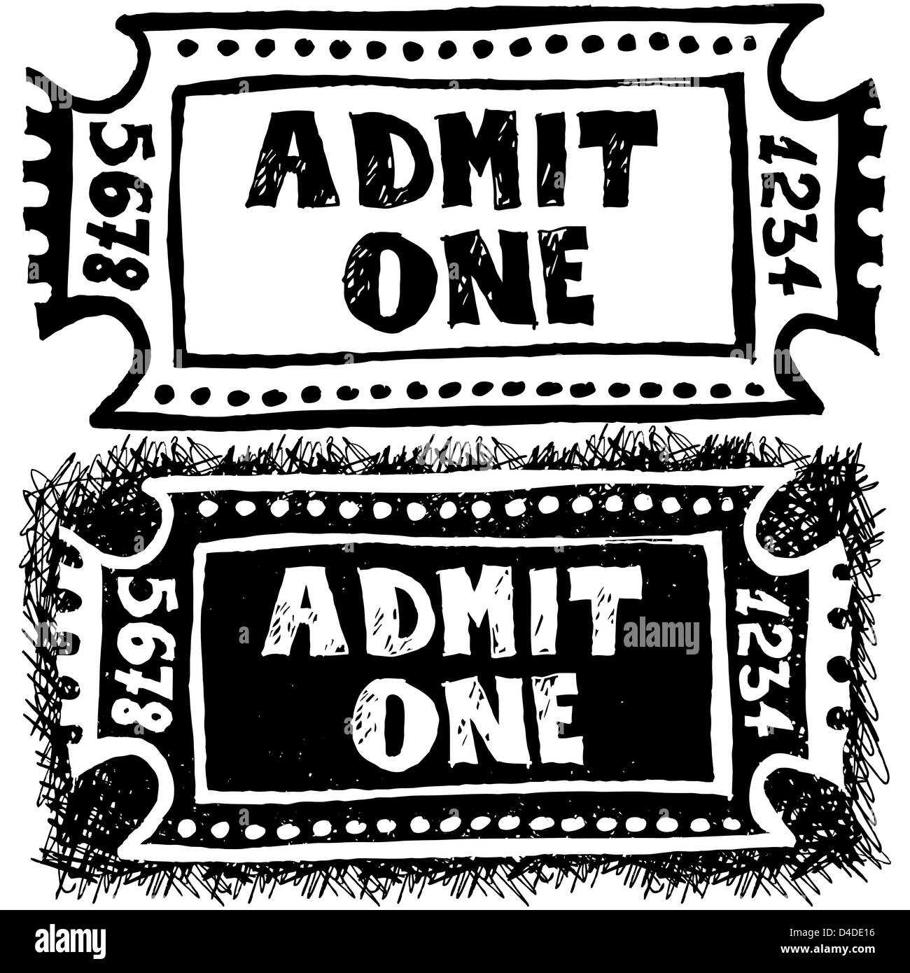 Retro admit one coupon hi-res stock photography and images - Alamy