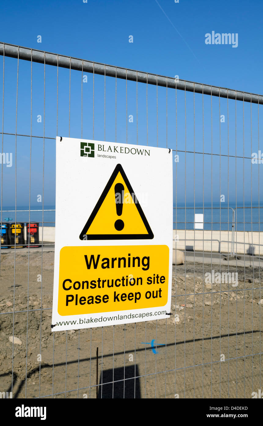 Construction site warning sign Stock Photo - Alamy