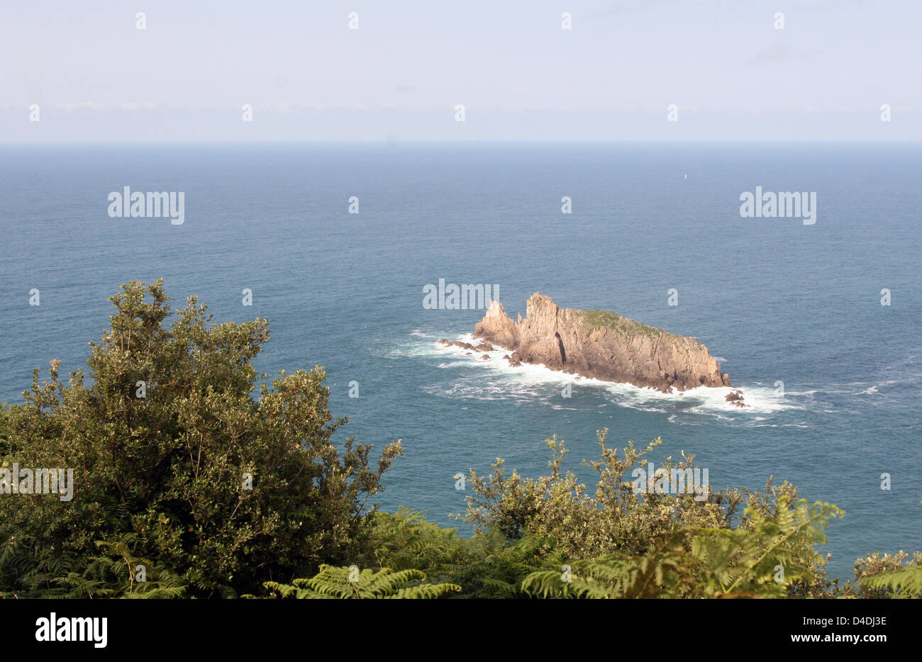 Bay of Biscay of Atlantic Ocean, Basque country, Spain. Plenzia (30 kms ...