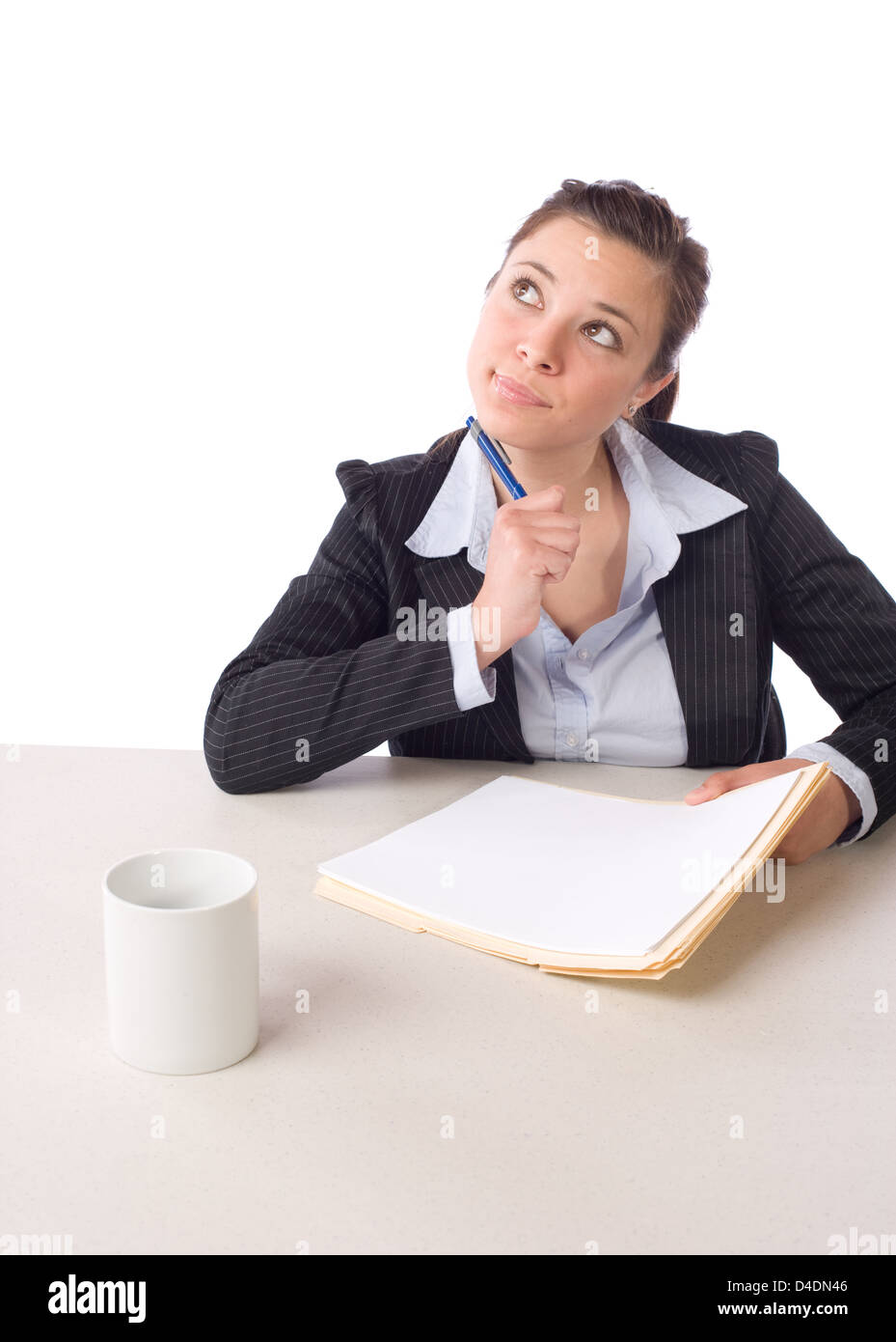 Business woman thinking in a modern office Stock Photo - Alamy