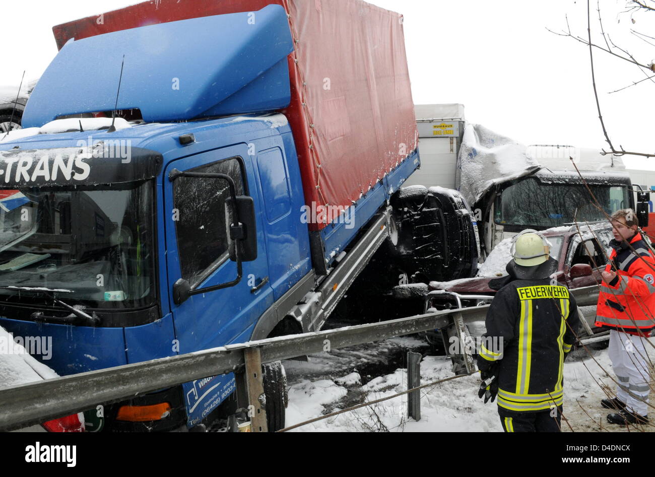 Wrecked cars and trucks are pictured after a mult-vehichle accident on ...
