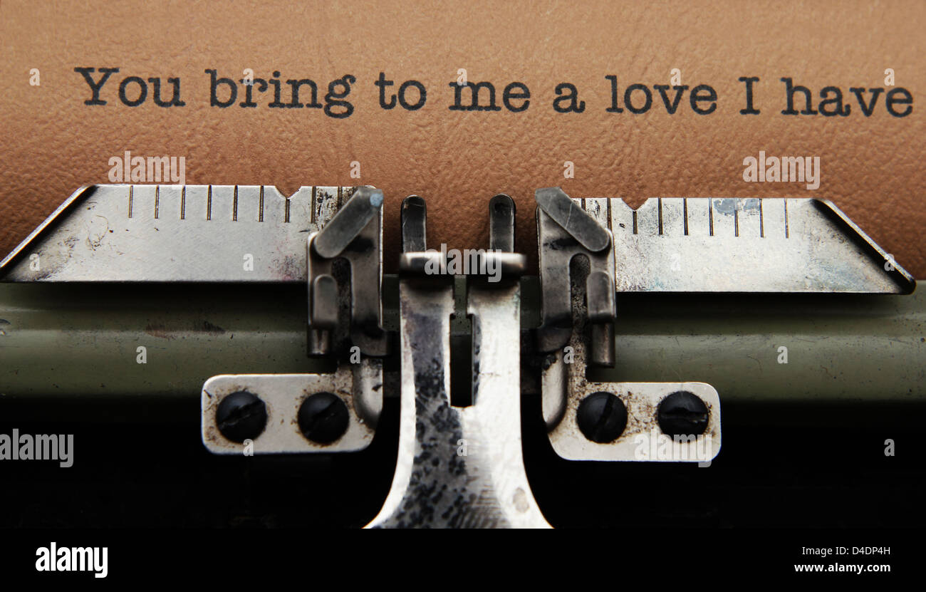 Typewriter and document Stock Photo - Alamy